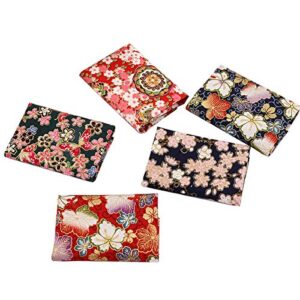 5pcs floral cotton fabric bundles 7.9 x 9.8 in sewing rectangular bundle, multi-color fabric patchwork fat quarters precut fabric scraps for christmas diy quilting, 07