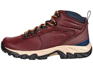 columbia men's newton ridge plus ii waterproof hiking shoe, madder brown/collegiate navy, 9.5