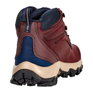 Columbia Men's Newton Ridge Plus II Waterproof Hiking Shoe, Madder Brown/Collegiate Navy, 9.5