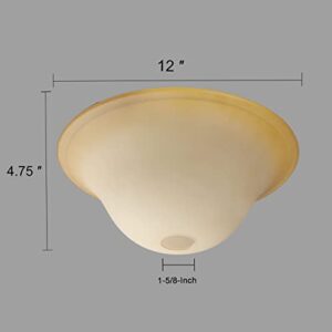 Giluta Floor Lamp Glass Shade Replacement Globe -Fitting Opening 1.625" Elegant Style Light Fixture Shade, Height: 4.75 inch, Width: 12 inch. Lipless