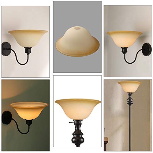 Giluta Floor Lamp Glass Shade Replacement Globe -Fitting Opening 1.625" Elegant Style Light Fixture Shade, Height: 4.75 inch, Width: 12 inch. Lipless