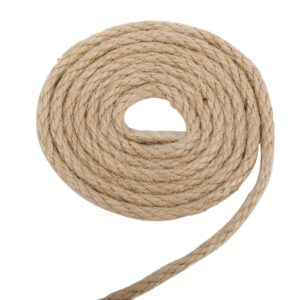 PetierWeit Natural Jute Twine Hemp Rope 164 Feet 6mm(1/4 Inch) Hemp Rope Soft Durable Rope Without Nasty Chemical Smell Excellent for Ribbon Wrap and Other Crafts Accessory