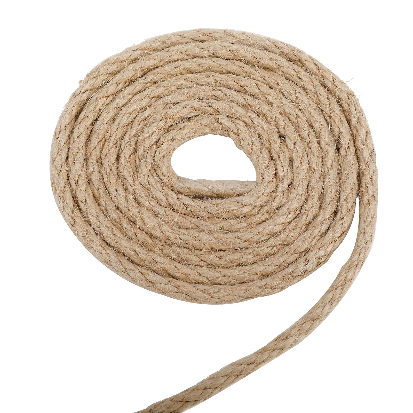 PetierWeit Natural Jute Twine Hemp Rope 164 Feet 6mm(1/4 Inch) Hemp Rope Soft Durable Rope Without Nasty Chemical Smell Excellent for Ribbon Wrap and Other Crafts Accessory