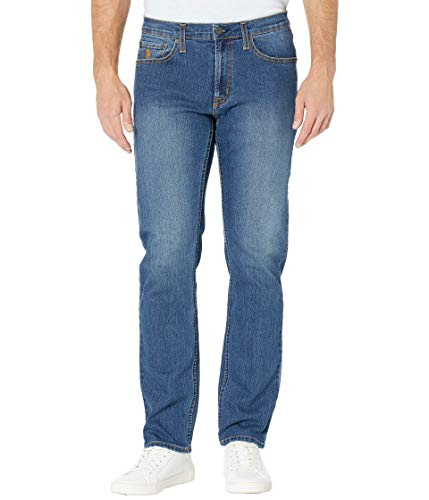 U.S. Polo Assn. Stretch Slim Straight Five-Pocket Denim Jeans Blue Medium Enzyme 34 30