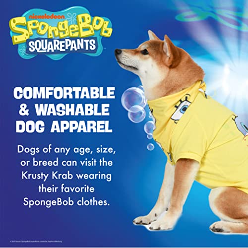 SpongeBob SquarePants for Pets Yellow Shirt for Dogs and Bandana Combo- Size Medium | Soft and Comfortable Spongebob Clothes for Dogs- Lightweight T Shirt and Dog Bandana