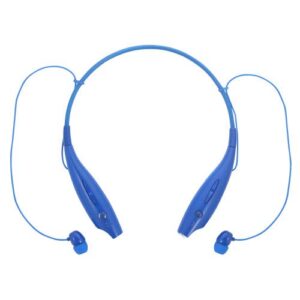 magnavox mbh513-bl in-ear stereo ear buds with microphone and bluetooth wireless technology in blue | neckband bluetooth headphones | compact design |