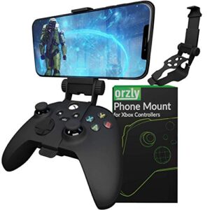 xbox series x controller mobile gaming clip, xbox controller phone mount adjustable phone holder clamp compatible with xbox series x|s, xbox one, xbox one s, xbox one x - carbon black