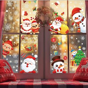 10 sheets christmas window clings stickers snowflake santa claus xmas decals for glass christmas window decorations for party