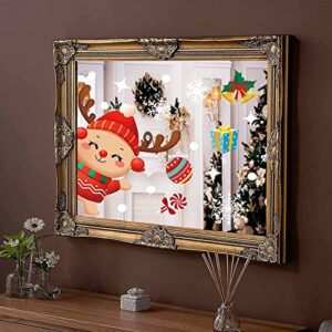 10 Sheets Christmas Window Clings Stickers Snowflake Santa Claus Xmas Decals for Glass Christmas Window Decorations for Party