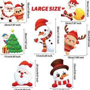 10 Sheets Christmas Window Clings Stickers Snowflake Santa Claus Xmas Decals for Glass Christmas Window Decorations for Party