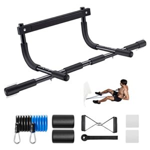 ally peaks pull up bar for doorway | thickened steel max limit 440 lbs upper body workout| multi-grip strength| indoor chin-up bar fitness trainer for home gym portable