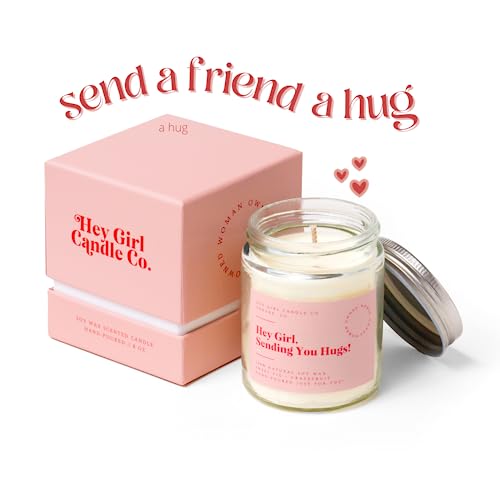 Hug in A Jar Candles Gifts for Women, Thinking of You Gift Candles, Sweet Fig + Grapefruit 10oz Long Lasting Aromatherapy Candle in Glass Jar with Gift Box