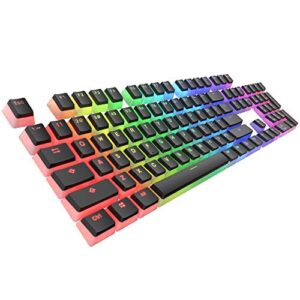 tecware pbt keycaps, double-shot pbt keycap set, for mechanical keyboards, full 111 keys set, oem profile, english (us, ansi) (pudding black)