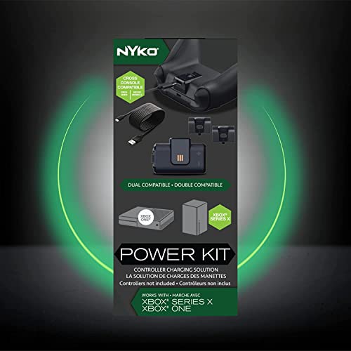 Nyko Power Kit for Xbox Series X, Xbox One and Xbox One Elite Controllers - Power Accessories: Rechargeable Battery Pack, 10 ft USB- C Cable and Replacement Battery Pack for Xbox 1 & Xbox Series X/S