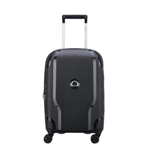 delsey paris clavel hardside expandable luggage with spinner wheels, black, carry-on 19 inch