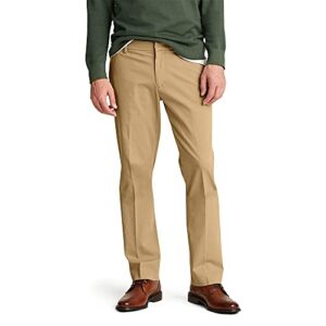 dockers men's city trouser straight fit smart 360 tech pants, new british khaki (waterless), 36w x 32l