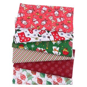 MoonyLI Christmas Theme Craft Cotton Fabric Bundle Patchwork DIY Craft Quilting Precut Squares Fabric Scraps Printed Floral Fabric Patchwork Precut Snowflakes Fabric DIY