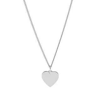 fossil women's engravable necklace, color: silver (model: jf03330040)