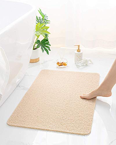 Non-Slip Bathtub Mat, 17x 30 Inch, Shower Mats for Bath Tub, PVC Loofah Bathroom Mats for Wet Areas, Quick Drying