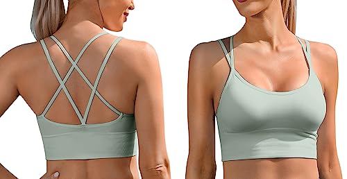 Sykooria 1-3 Pack Strappy Sports Bra for Women Sexy Crisscross Open Back for Yoga Running Athletic Gym Workout Fitness Tops