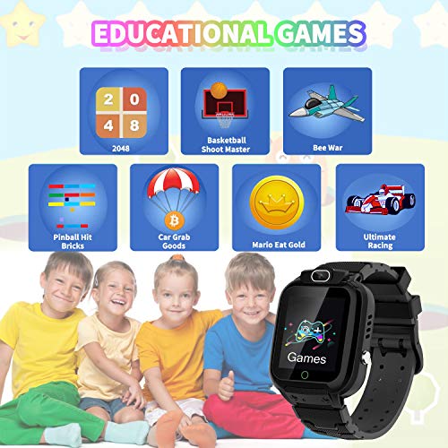 HAPPINNO Kids Video Player & Recorder, Smart Watch for Girls Boys with Music MP3 Player 7 Games Camera,Stopwatch,Timer, Age 3-10 Years,Birthday,Fesitival Gift