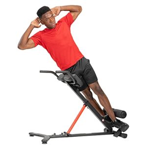 Sunny Health & Fitness Hyperextension Roman Chair with Dip Station - SF-BH620062 , Black