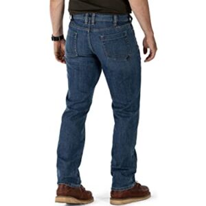 5.11 Tactical Men's Defender-Flex Straight Jeans, Mechanical Stretch Fabric, Classic Pockets, Style 74477, Medium Wash Indigo, 36W X 30L