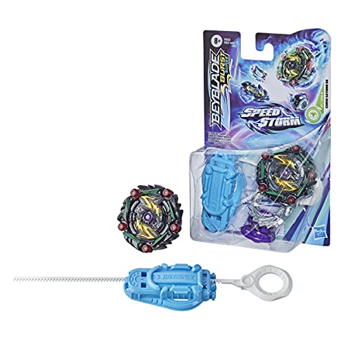 Beyblade Burst Surge Speedstorm Curse Satomb S6 Spinning Top Starter Pack - Defense Type Battling Game Top with Launcher, Toy for Kids