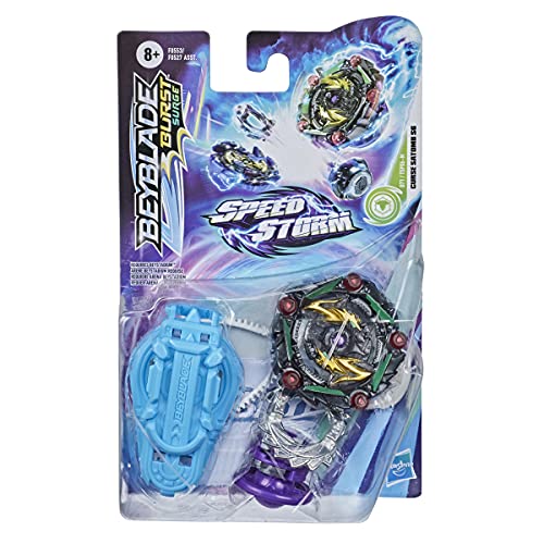 Beyblade Burst Surge Speedstorm Curse Satomb S6 Spinning Top Starter Pack - Defense Type Battling Game Top with Launcher, Toy for Kids