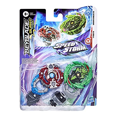 BEYBLADE Burst Surge Speedstorm Origin Achilles A6 and Tyros T6 Spinning Top Dual Pack - 2 Battling Game Top Toy for Kids Ages 8 and Up