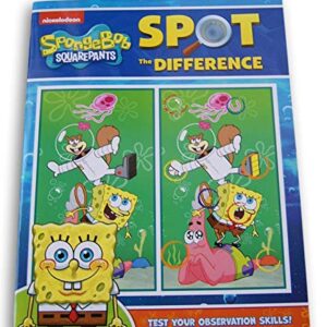 Activity Books Spot The Difference Book Game for Kids - 22 Puzzles with Answer Key (Spongebob Squarepants)