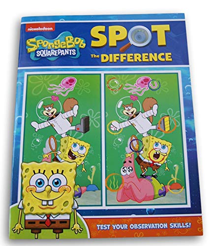 Activity Books Spot The Difference Book Game for Kids - 22 Puzzles with Answer Key (Spongebob Squarepants)