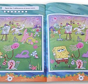 Activity Books Spot The Difference Book Game for Kids - 22 Puzzles with Answer Key (Spongebob Squarepants)