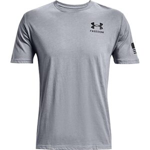 under armour men's new freedom flag t-shirt , steel medium heather (035)/black , x-large