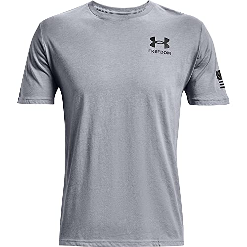 Under Armour Men's New Freedom Flag T-Shirt , Steel Medium Heather (035)/Black , X-Large