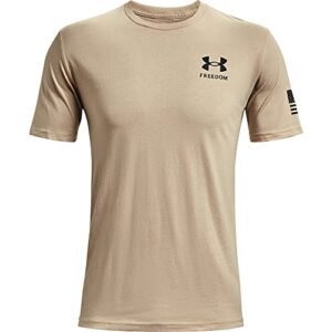 under armour men's new freedom flag t-shirt , desert sand (290)/black , large