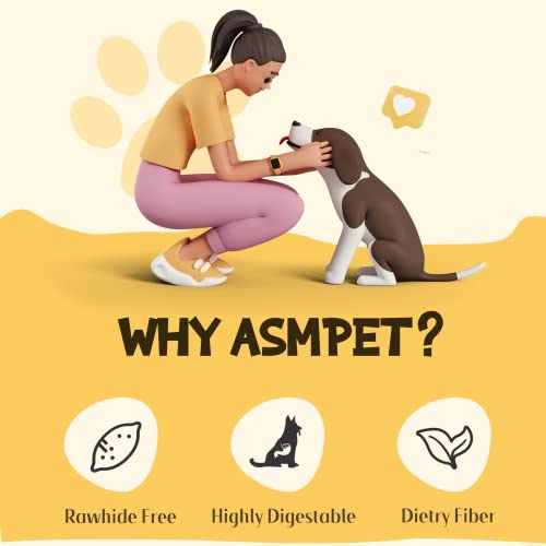 ASMPET Sweet Potato Dog Treats Fries, Healthy Natural Low Fat Grain Free Treats, Gluten Free Vegetarian Snack Gift for Small Medium & Large Dogs, Vegan Dog Chews 11 Ounce