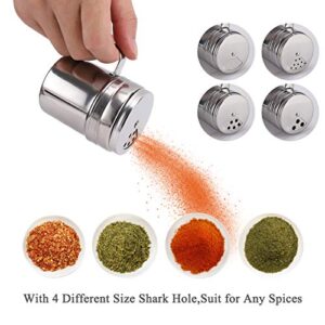 Accmor 2pcs Salt and Pepper Shakers with Adjustable Pour Holes,Pepper Spice Shakers,Stainless Steel Seasoning Shakers for Salt Pepper Cinnamon Powder Sugar