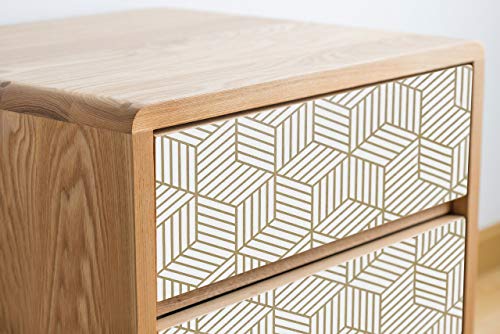 Gold and White Geometric Wallpaper Peel and Stick Wallpaper Hexagon Removable Self Adhesive Wallpaper Gold Stripes Geometric Paper Vinyl Film Decorative Shelf Drawer Liner Roll Waterproof17.7”×393”