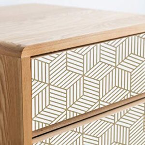 Gold and White Geometric Wallpaper Peel and Stick Wallpaper Hexagon Removable Self Adhesive Wallpaper Gold Stripes Geometric Paper Vinyl Film Decorative Shelf Drawer Liner Roll Waterproof 17.7”×118”