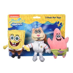 spongebob squarepants for pets nickelodeon spongebob, patrick, and sandy figure plush dog toy | 6 inch small dog toys for spongebob fans | squeaky dog toys for all dogs (ff16161)