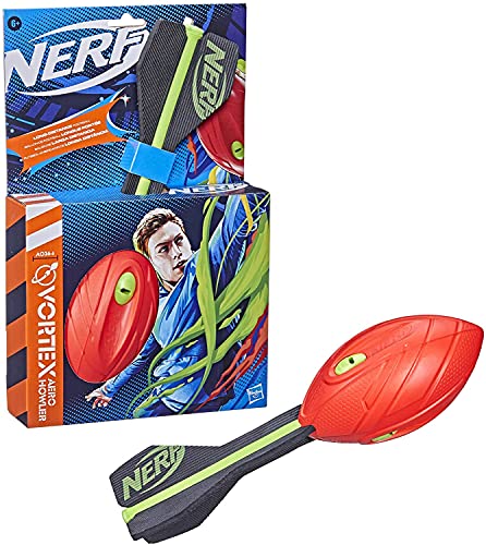 NERF Vortex Aero Howler Foam Ball, Classic Long-Distance Football, Flight-Optimizing Tail, Whistling Sound, Indoor & Outdoor Fun