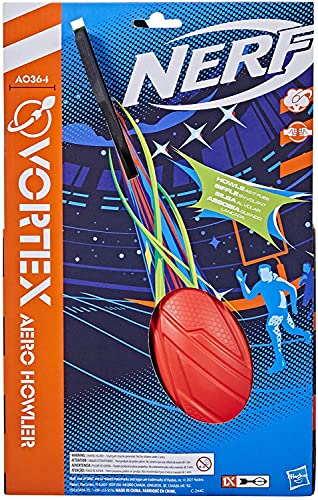 NERF Vortex Aero Howler Foam Ball, Classic Long-Distance Football, Flight-Optimizing Tail, Whistling Sound, Indoor & Outdoor Fun