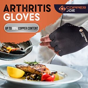 Copper Joe Arthritis Gloves - Compression Gloves for Arthritis Hand Pain Relief, Carpal Tunnel, RSI, Tendonitis and Rheumatoid. Typing Gloves - Wrist Support Brace for Women & Men - 1 Pair - (Medium)