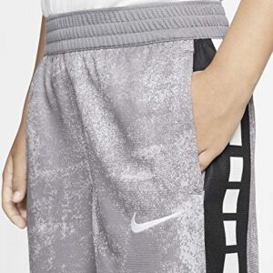 Nike Boy's Dri Fit Elite Basketball Shorts Big Kids Grade School (Gunsmoke/Black/White, Medium)