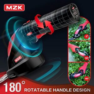 MZK 7.2V Cordless Grass Shear & Hedge Trimmer - 2-in-1 Electric Shrub Trimmer/Handheld Hedge Cutter/Grass Trimmer/Hedge Clipper with Removable Battery and Charger