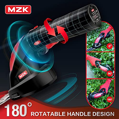 MZK 7.2V Cordless Grass Shear & Hedge Trimmer - 2-in-1 Electric Shrub Trimmer/Handheld Hedge Cutter/Grass Trimmer/Hedge Clipper with Removable Battery and Charger