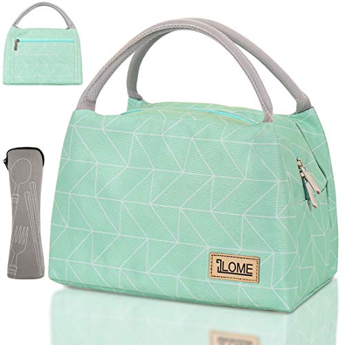 iLOME Insulated cooler lunch bag for lunch, Waterproof Lovely Canvas Lunch Bag, Perfect size lunch bag for lunch box for Men & Women Work Picnic or Travel