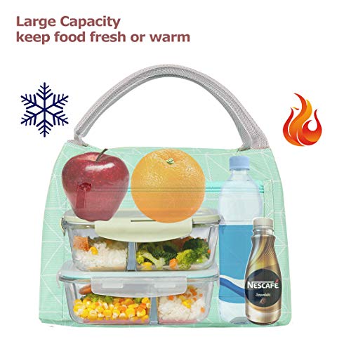 iLOME Insulated cooler lunch bag for lunch, Waterproof Lovely Canvas Lunch Bag, Perfect size lunch bag for lunch box for Men & Women Work Picnic or Travel