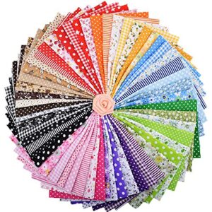 zgxy fabric, 56 pcs/lot top cotton 9.8" x 9.8" (25cm x 25cm) squares patchwork, precut multi-color and different pattern for sewing quilting crafting, home party craft fabric diy sewing mask